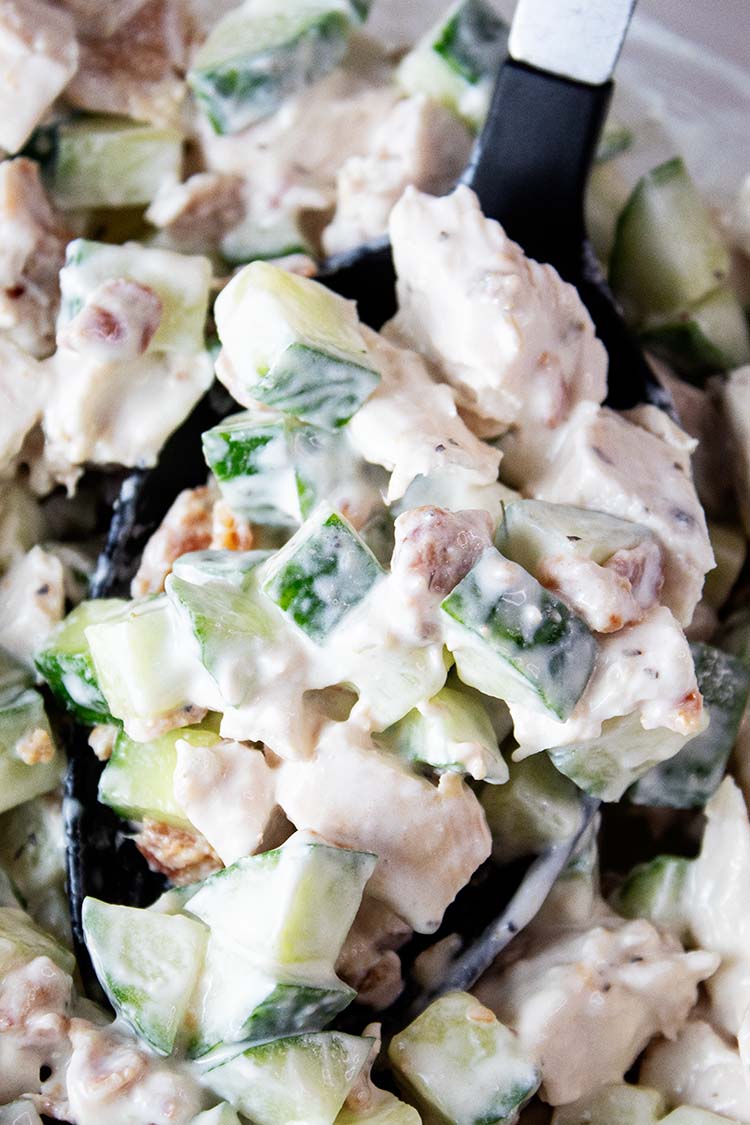 Creamy Cucumber Chicken Salad with Bacon - Filling and Fabulous