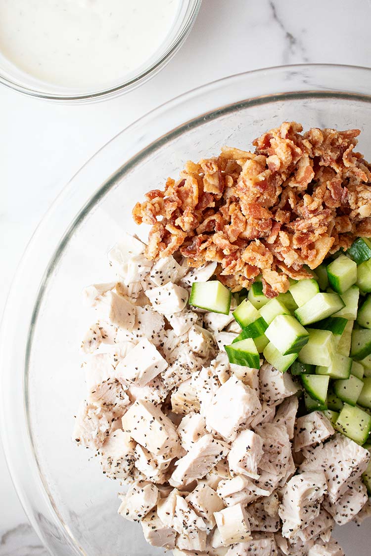 Creamy Cucumber Chicken Salad with Bacon - Filling and Fabulous