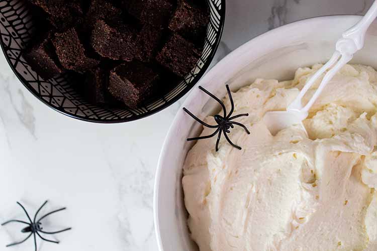 Halloween Brownie Cheesecake Fluff - Filling and Fabulous